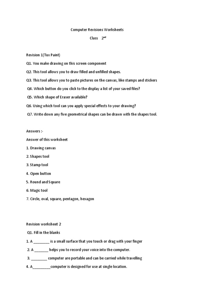 Class 2 Revision | PDF