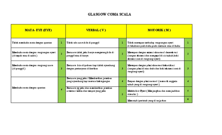 GLASGOW COMA SCALE ASSESSMENT | PDF