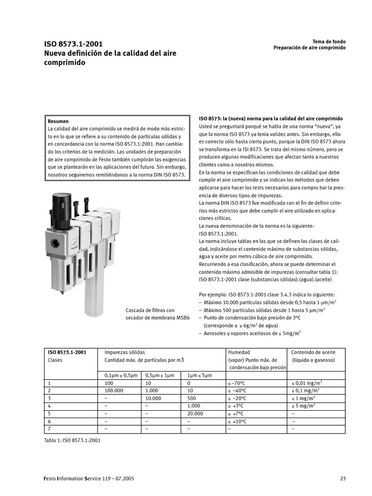 ISO 8573.1-2001 Def Aire Comprimido | PDF | Agua | Neumática