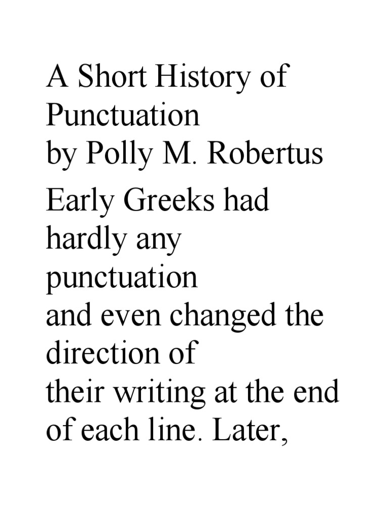 A Short History of Punctuation | PDF