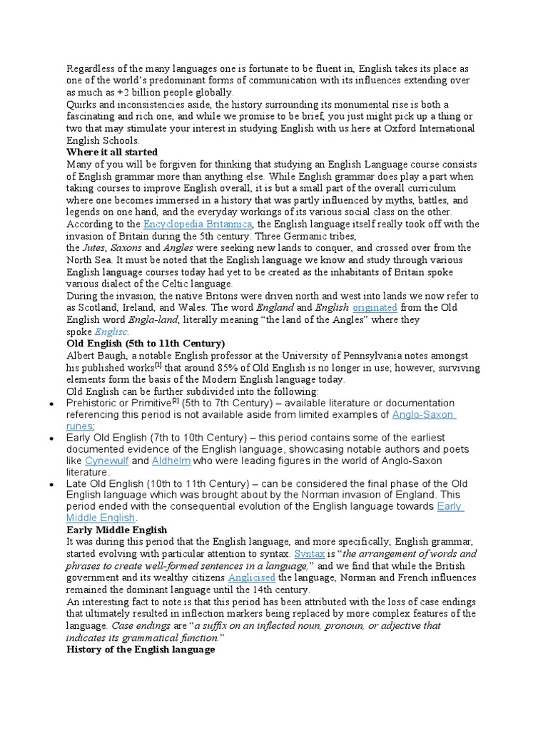 Anglo Saxon History | PDF | Anglo Saxons | English Language