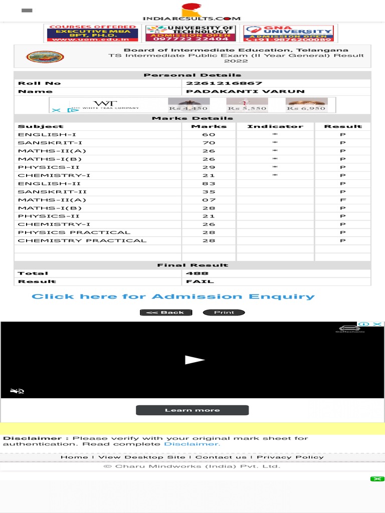 Bie-Telangana TS Intermediate Public Exam (II Y | PDF