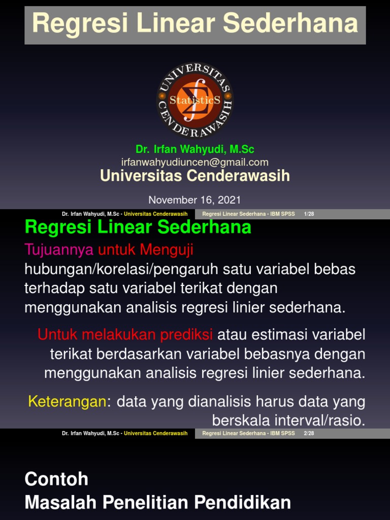 P5 Regresi Linear Sederhana | PDF