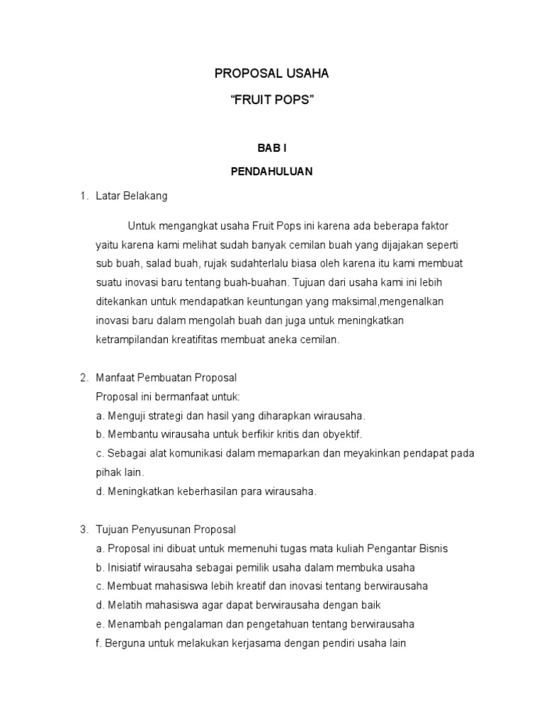 Proposal Usaha | PDF