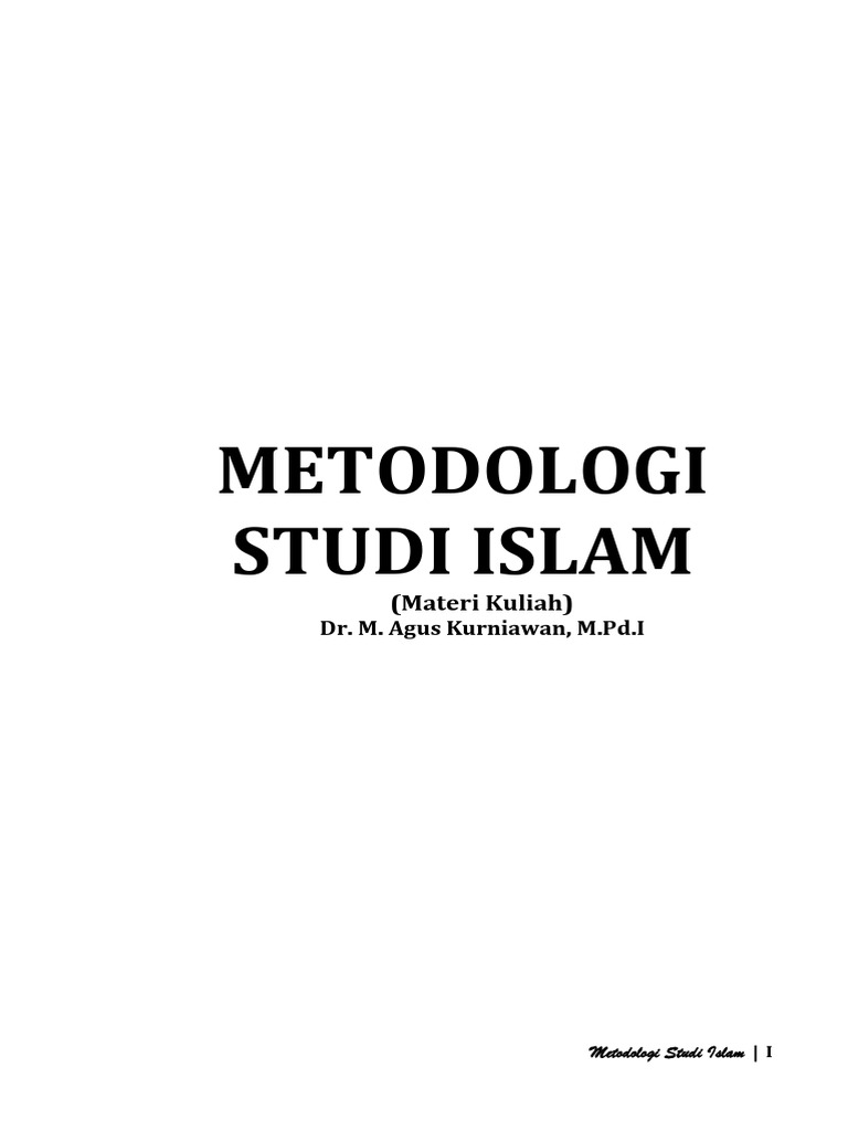 Metodologi Studi Islam 0f97a2f2 | PDF