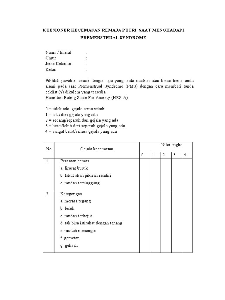 KUESIONER | PDF | Pengembangan Diri | Gaya Hidup