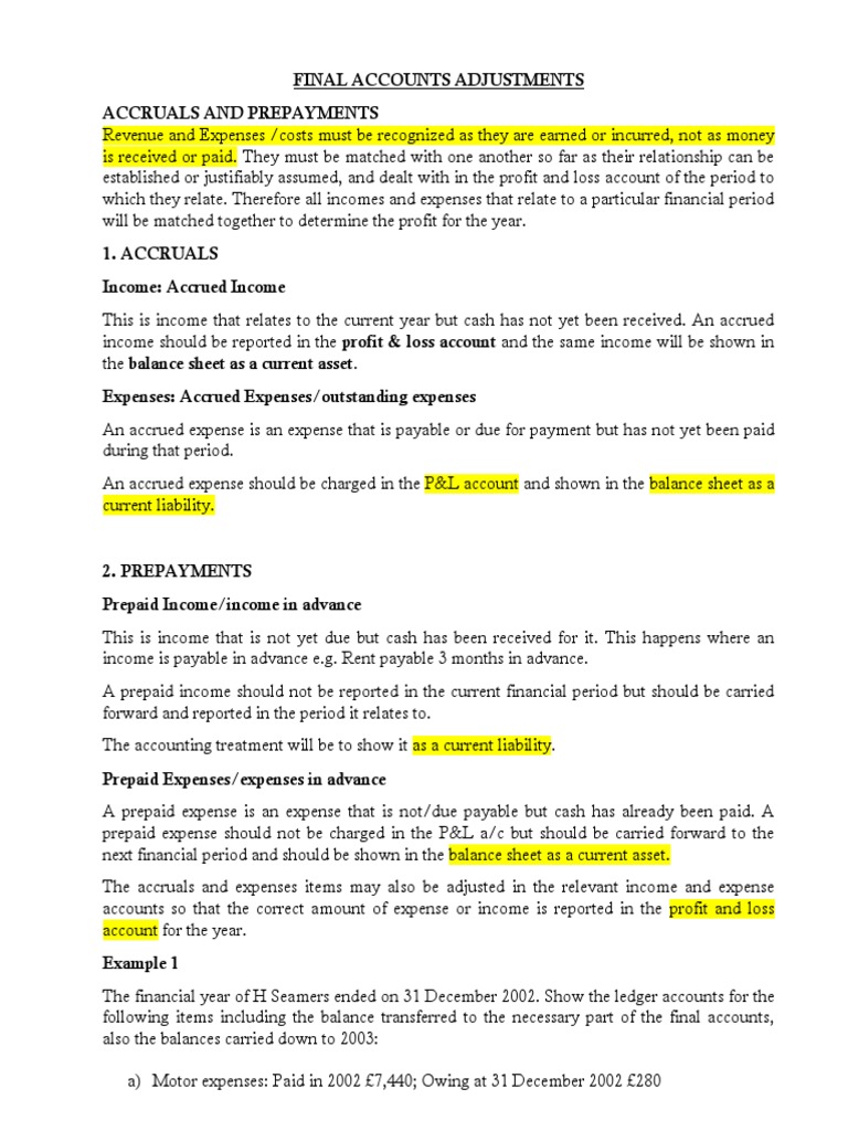 Adjustments To Final Accounts | PDF | Debits And Credits | Deferral Adjustments To Final Accounts | PDF | Debits And Credits | Deferral