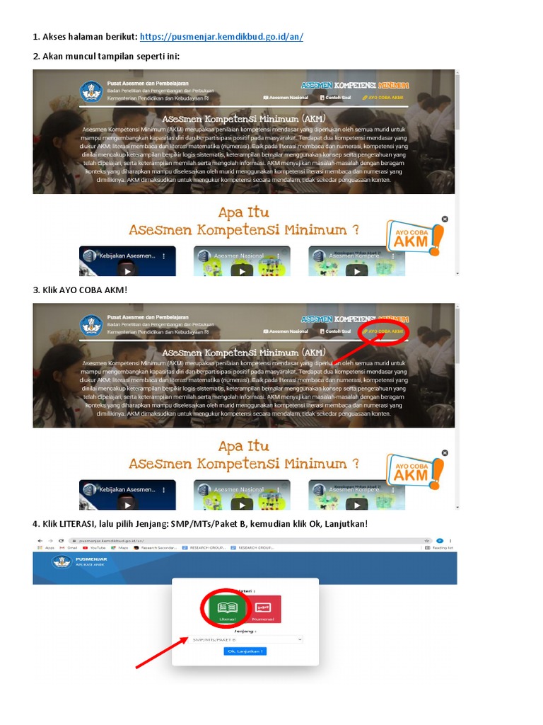 Panduan Tes Coba AKM untuk SMP | PDF | Karier & Perkembangan