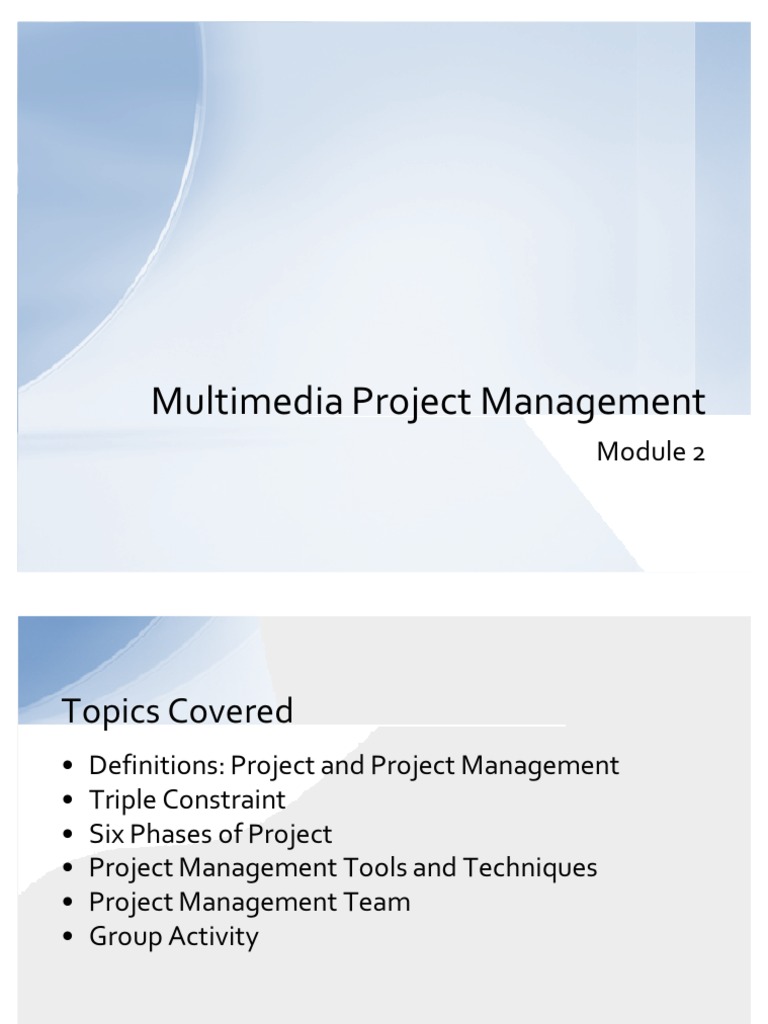 Multimedia Project Management | PDF