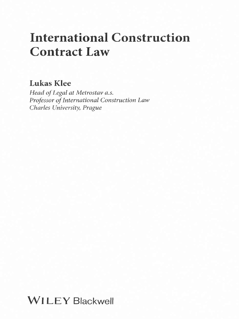 International Construction Contract Law | Download Free PDF | General ...