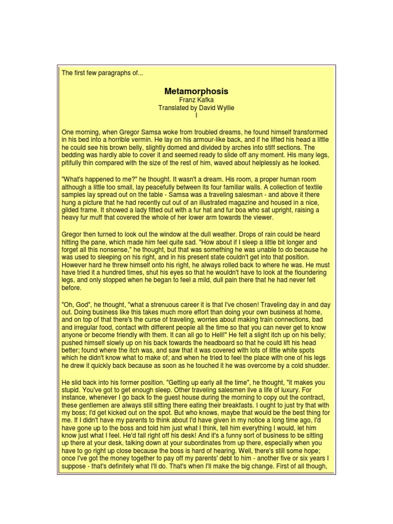 Metamorphosis | Download Free PDF | The Metamorphosis