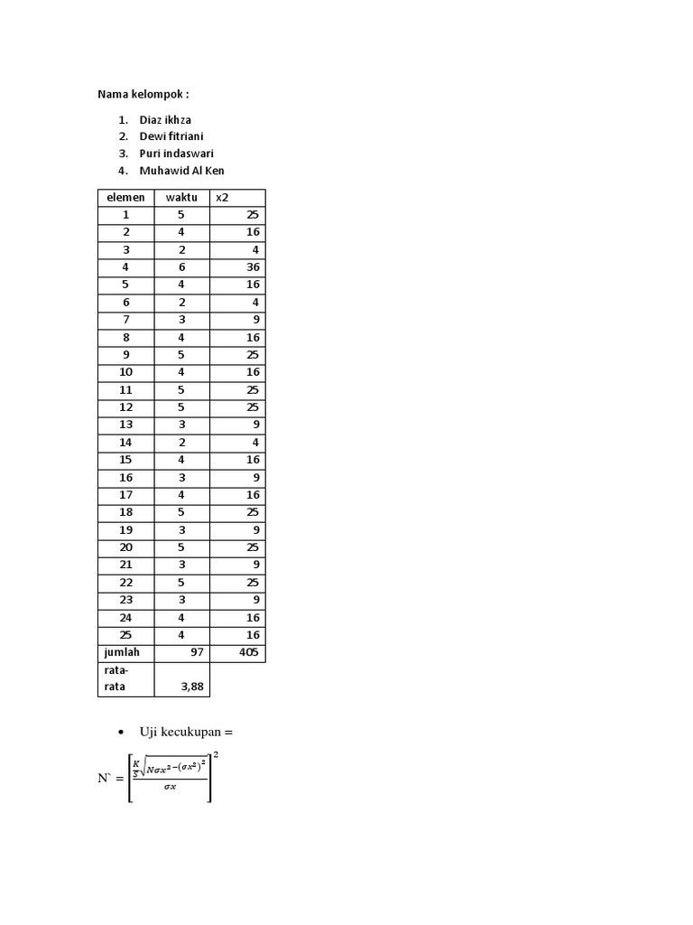 Stopwatch Time Study Pdf