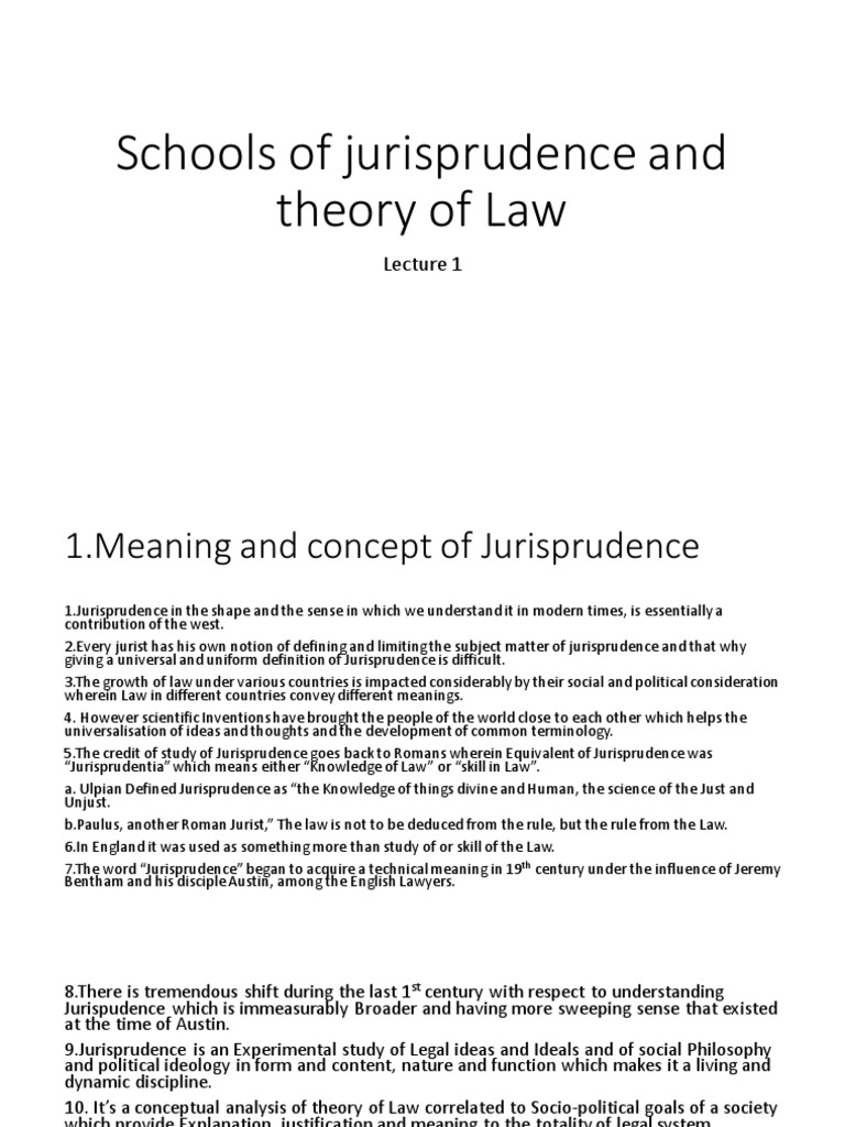 Overview of Jurisprudence Schools | PDF | Jurisprudence | Natural Law