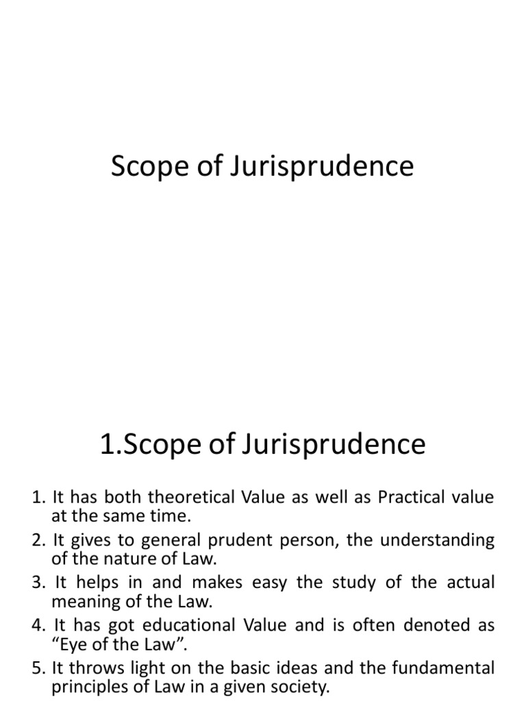 Scope of Jurisprudence | PDF | Jurisprudence | Psychology