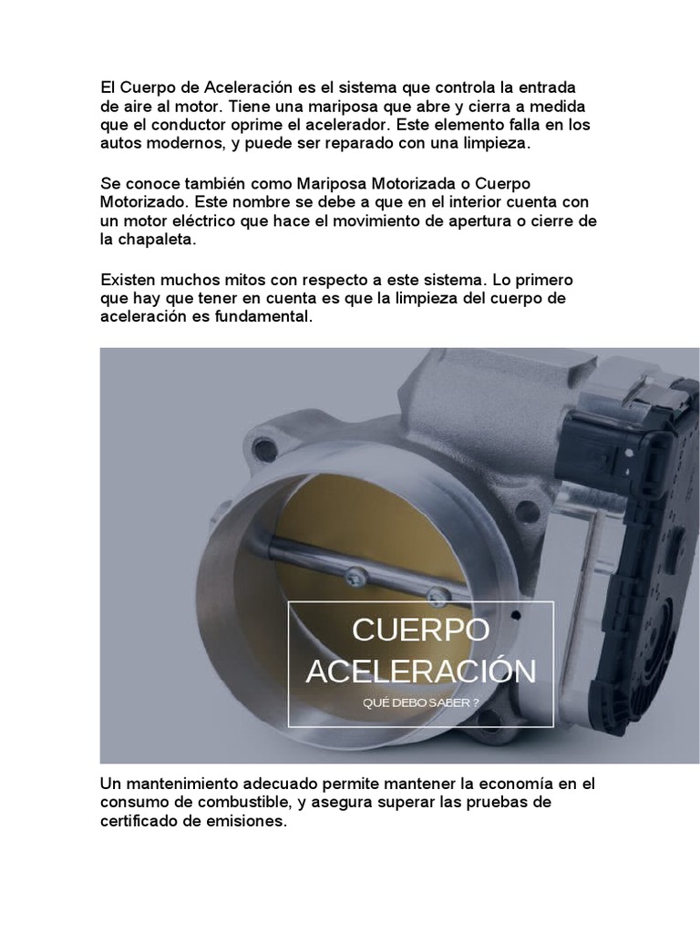 El Cuerpo de Aceleración Es El Sistema Que Controla La Entrada de Aire ...