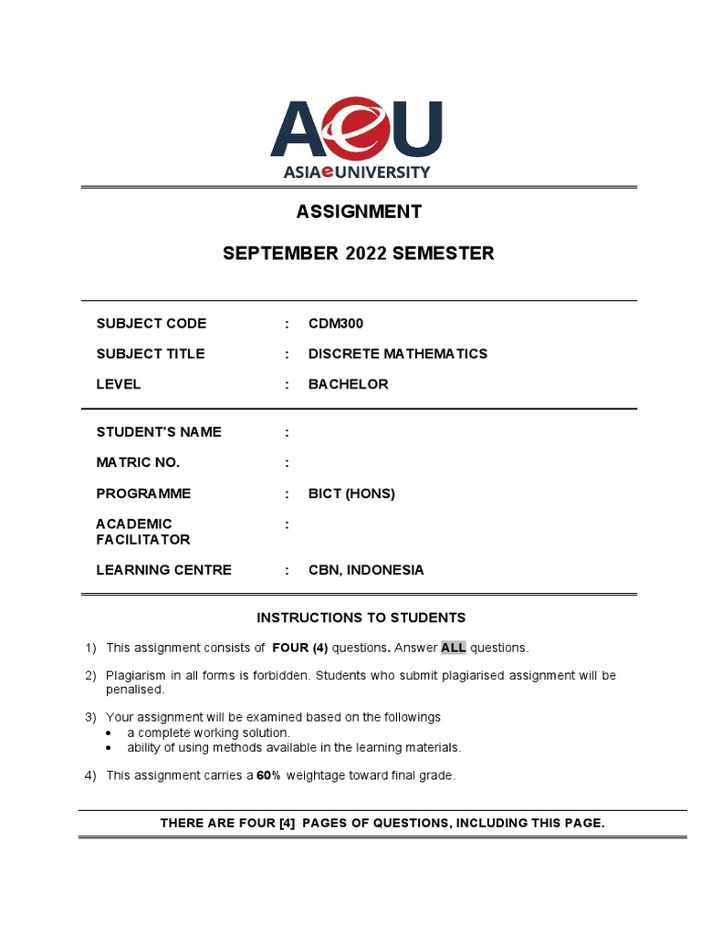 CDM300 Assignment S22 Ques | PDF | Truth | Computer Programming