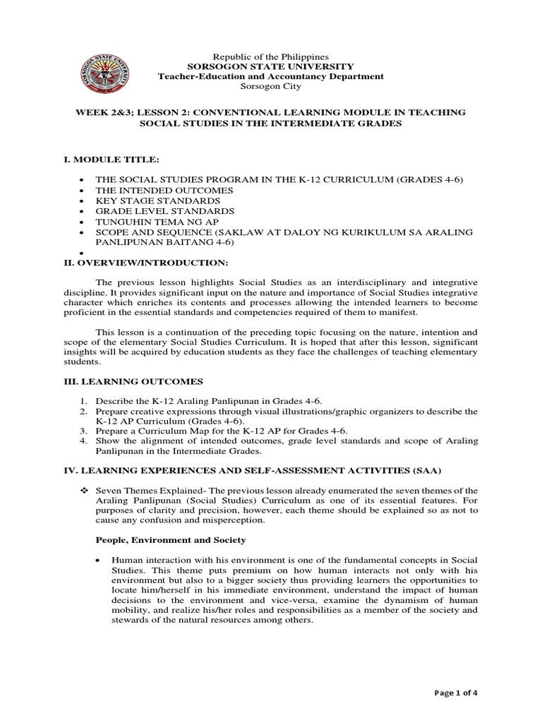 Module 2 Tssig Week 2 3 Pdf Curriculum Identity Social Science