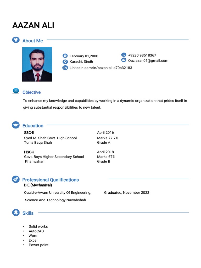 Qazi Azan Resume | PDF Qazi Azan Resume | PDF