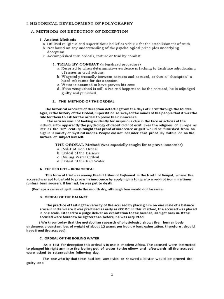 A Comprehensive History of Early Deception Detection Methods: From Superstitious Ordeals to ...