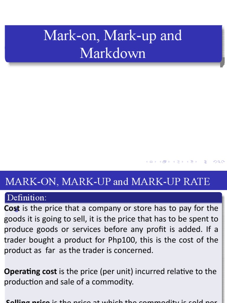 Markupmarkdowngrossmargin | PDF | Gross Margin | Cost