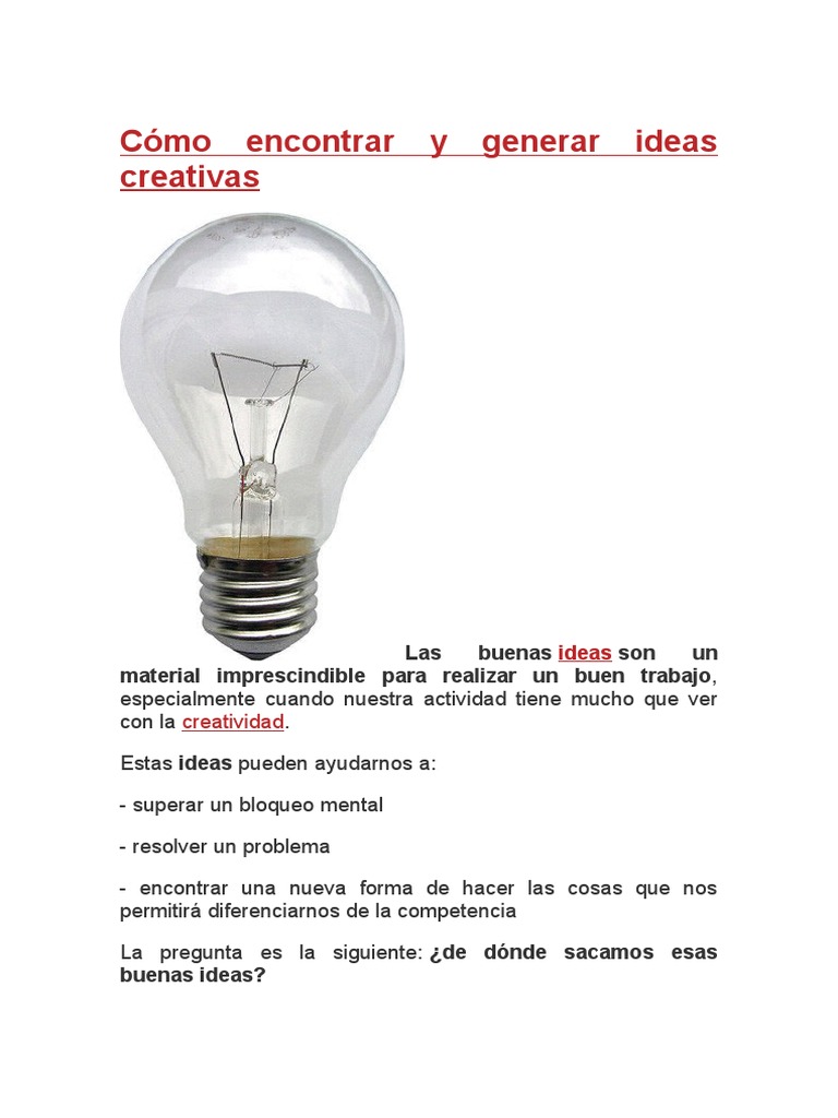 Genera Ideas Creativas Efectivas | PDF | Marie Curie | Pensamiento
