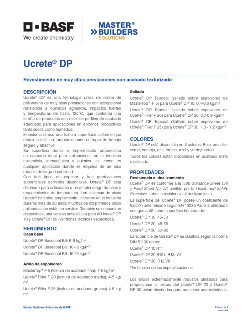 Ucrete DP | PDF | Hormigón | Ácido