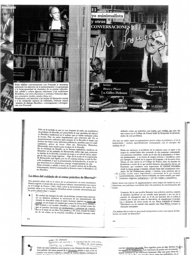 Foucault M. El Yo Minimalista y Otras Conversaciones - La Ética Del ...