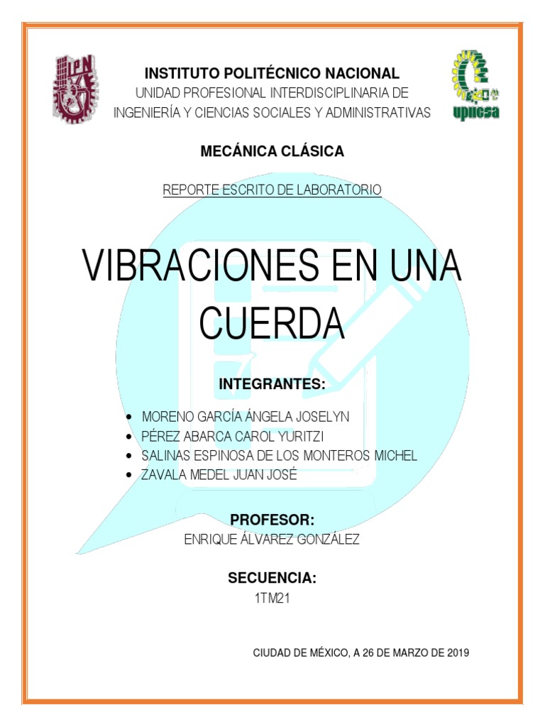 Practica 3 Vibraciones en Una Cuerda | PDF | Olas | Frecuencia