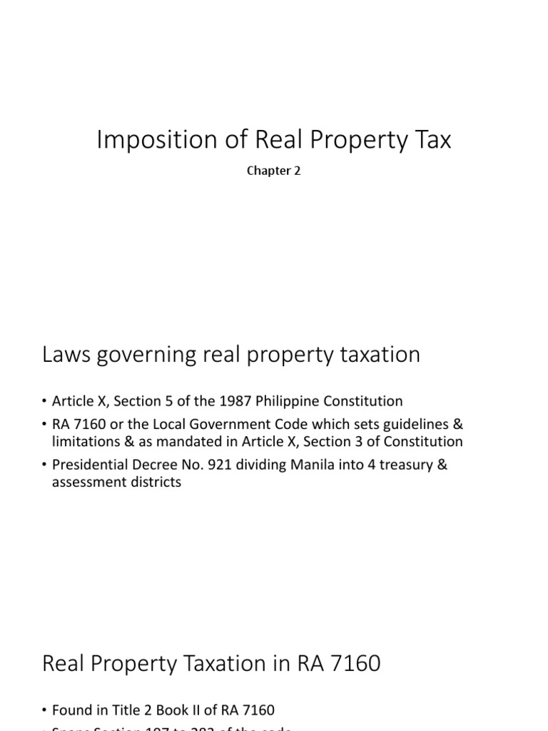 Real Property Tax Guidelines in RA 7160 | PDF | Taxes | Property Tax