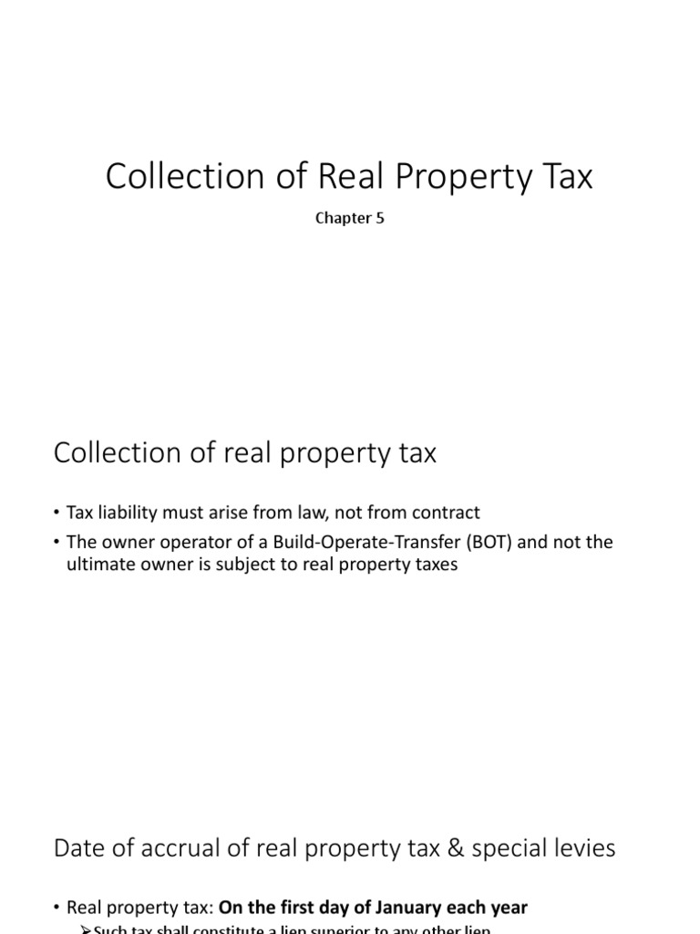 Part II. Chapter 5 Collection of Real Property Tax | Download Free PDF | Property Tax | Taxes