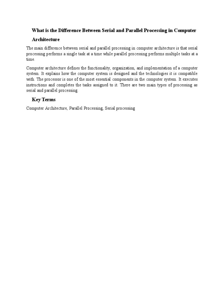 Serial And Parallel First 3 Lecture Pdf Parallel Computing Central Processing Unit