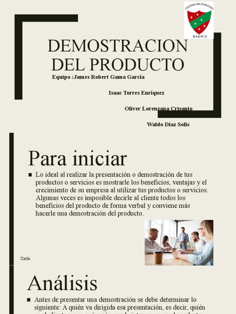 Demostracion Del Producto | PDF | Cliente | Business