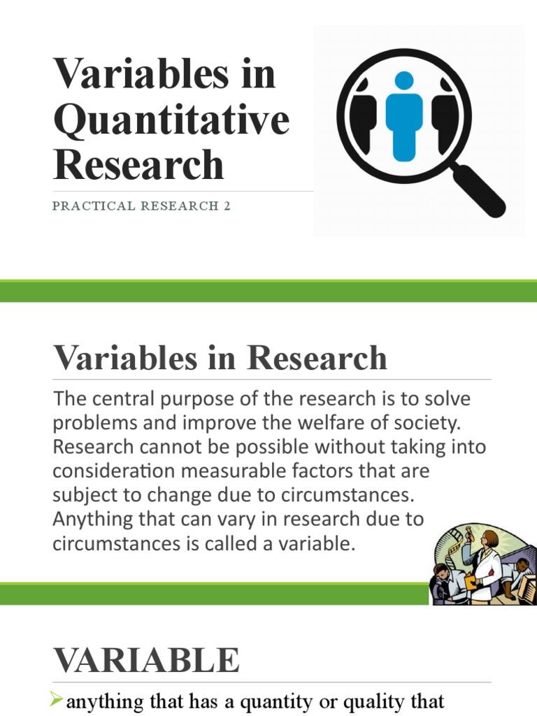 Variables in Quantitative Research | Download Free PDF | Dependent And ...