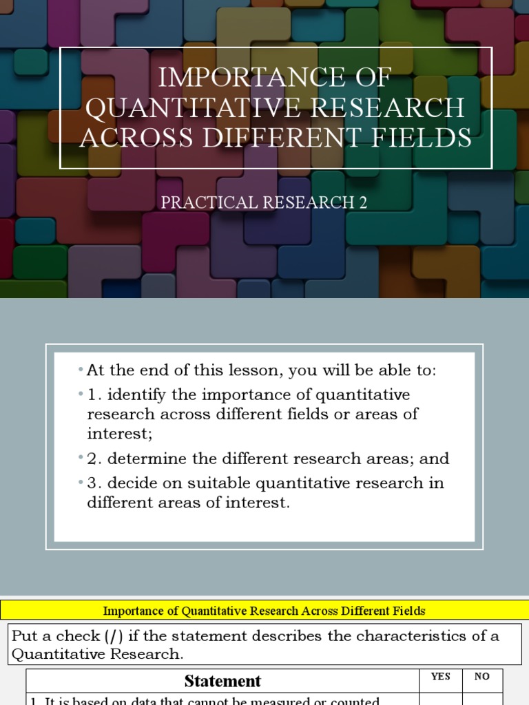 Importance of Quantitative Research Across Fields | PDF | Quantitative ...