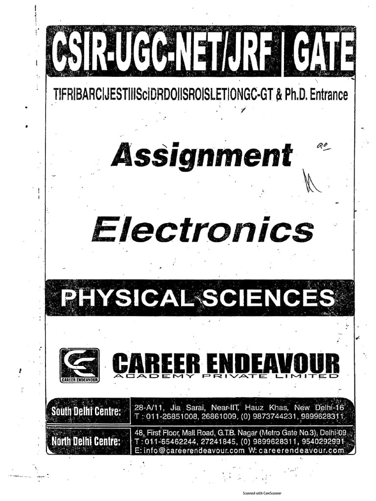 Electronics Assignments Career Endeavour (EXAM FLAME) | PDF