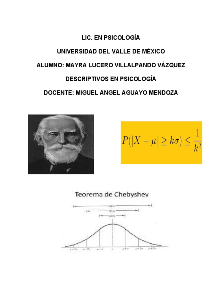 Ensayo Chebyshev | PDF | Teoría de probabilidad | Estadísticas