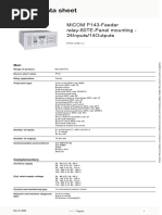 Product Datasheet: Micom P127 - Overcurrent and Earth Fault Protection ...