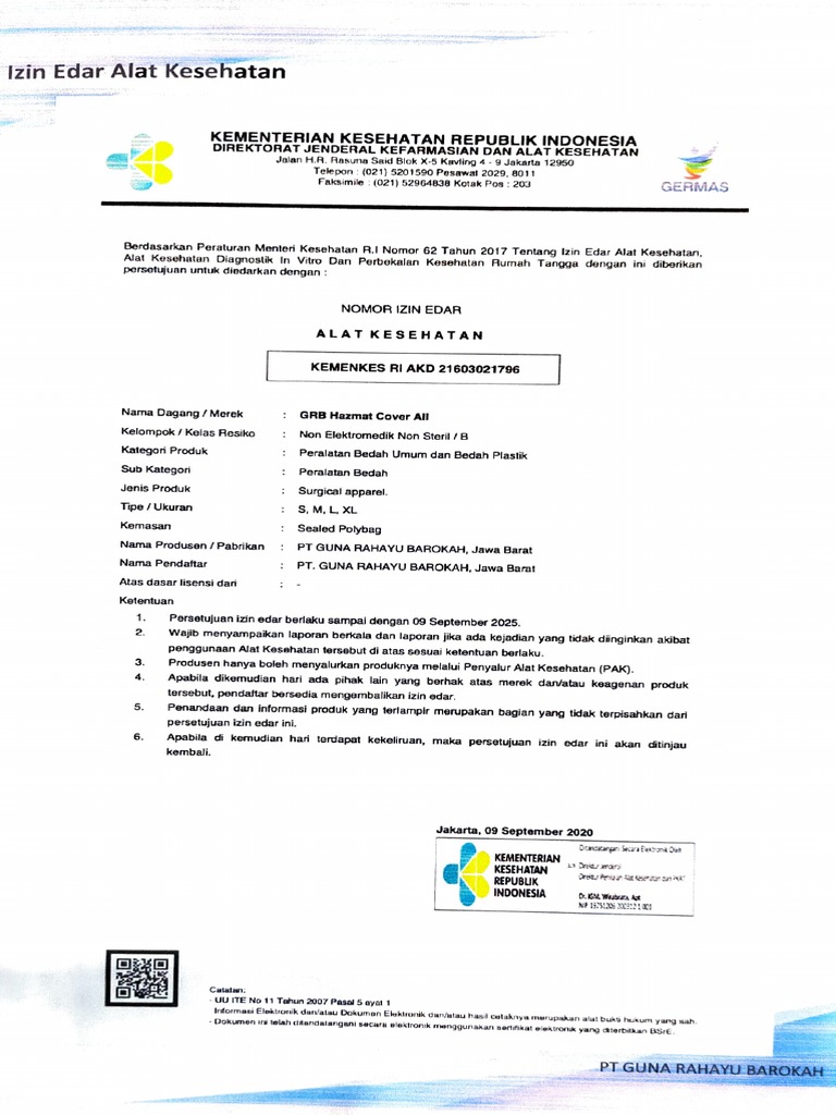 Akd & Izin Edar GRB | PDF