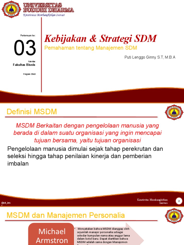 03 Pemahaman Tentang MSDM | PDF | Karier & Perkembangan