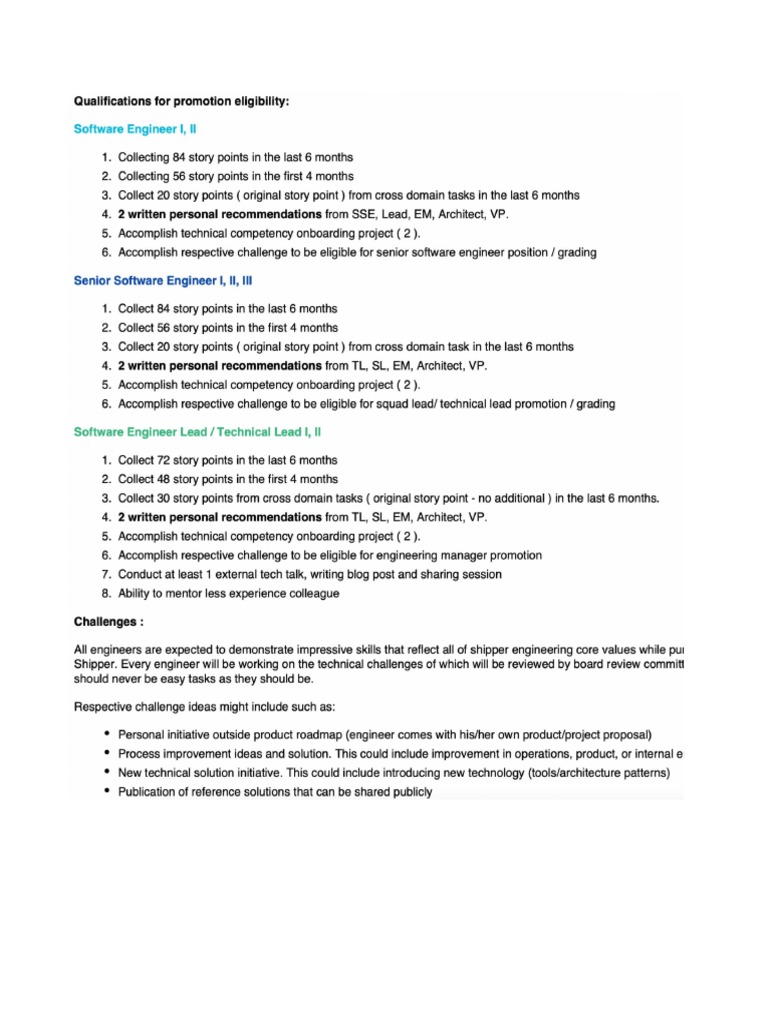 Software Engineering Career Ladder | PDF | Leadership | Goal