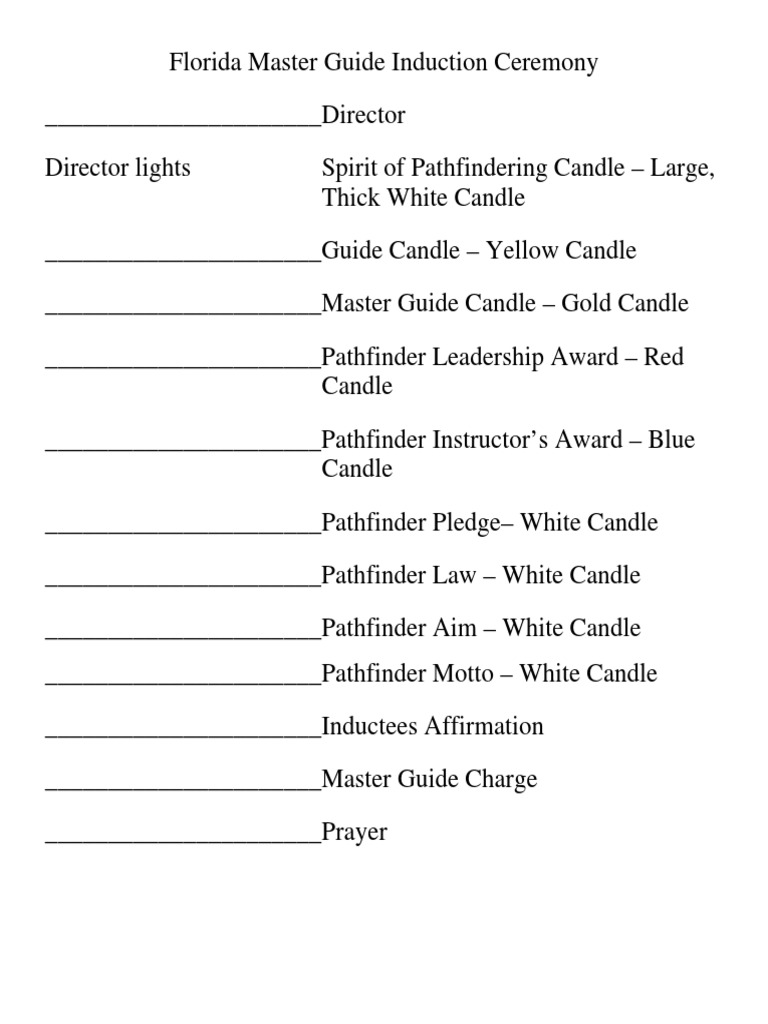 Induction Ceremony Program