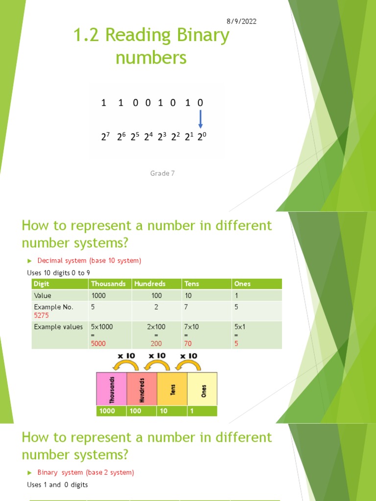 Lesson 2 Reading Binary Numbers Pdf Bit Theoretical Computer Science 8058