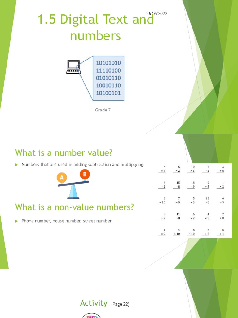 Lesson (5) Digital Text and Numbers | PDF