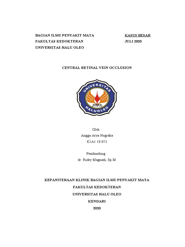 Oklusi Vena Retina Sentralis pada Pasien | PDF