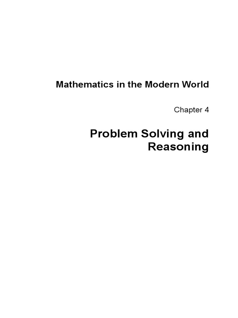 Chapter 4 Problem Solving and Reasoning | PDF | Equations | Inductive Reasoning
