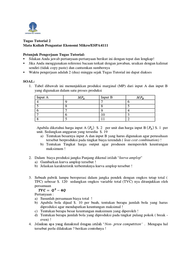 Tugas Tutorial 2 ESPA4111 | PDF | Teknologi & Rekayasa