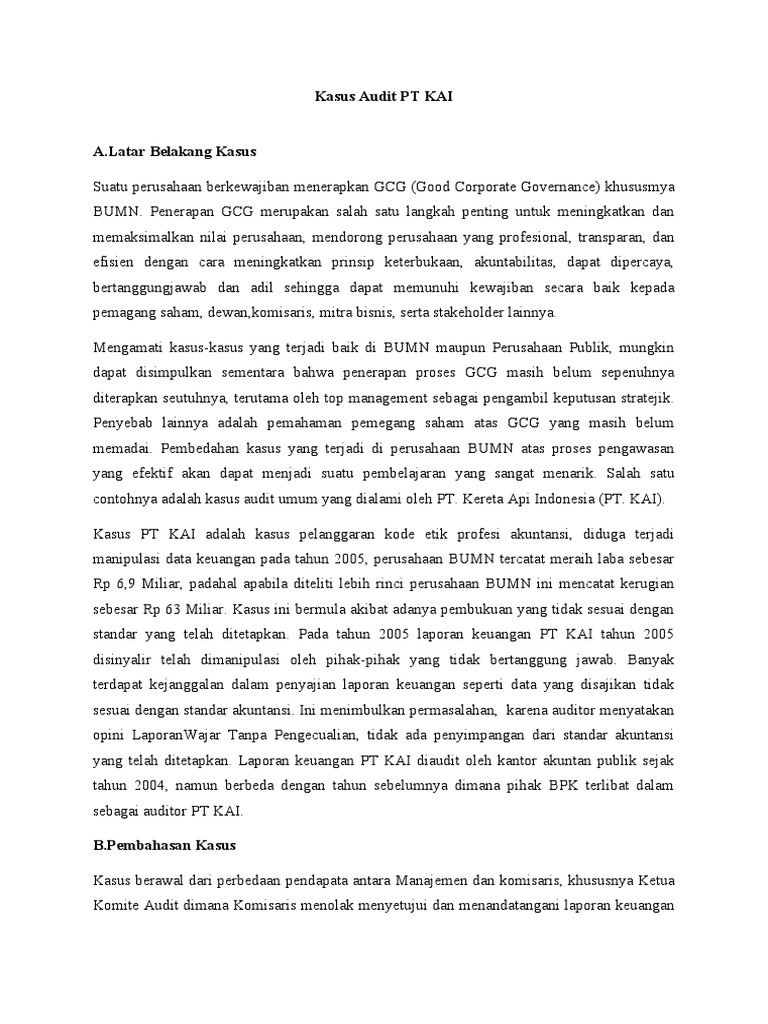 Kasus Audit PT KAI | PDF