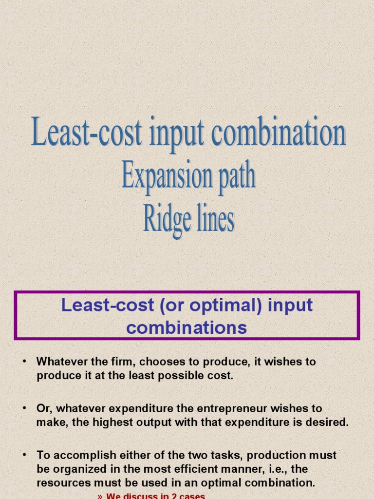 3 - Least-Cost or Optimal Input Combinations - Ready | PDF | Business ...