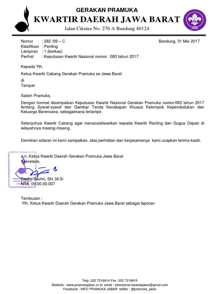 Edaran Jukran TKK Keluarga Berencana PDF | PDF | Olahraga & Rekreasi | Griya & Taman