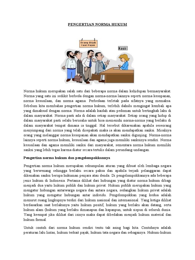 Pengertian dan Contoh Norma Hukum | PDF